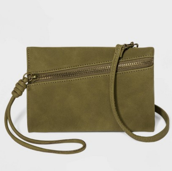 Universal Thread | Bags | Universal Thread Crossbody Wristlet Olive ...